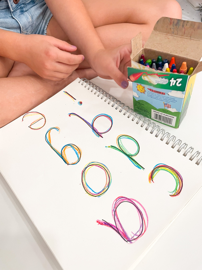 Invitation to trace letters like a rainbow