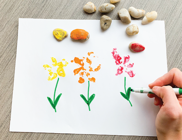 Spring Flower Rock Stamps